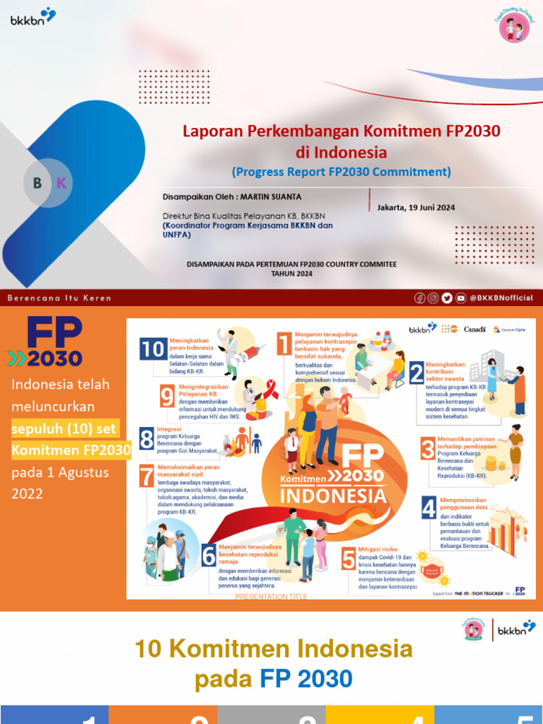 Paparan Laporan Progress FP2030 Secretariat - BKKBN - Juni 2024 | PDF