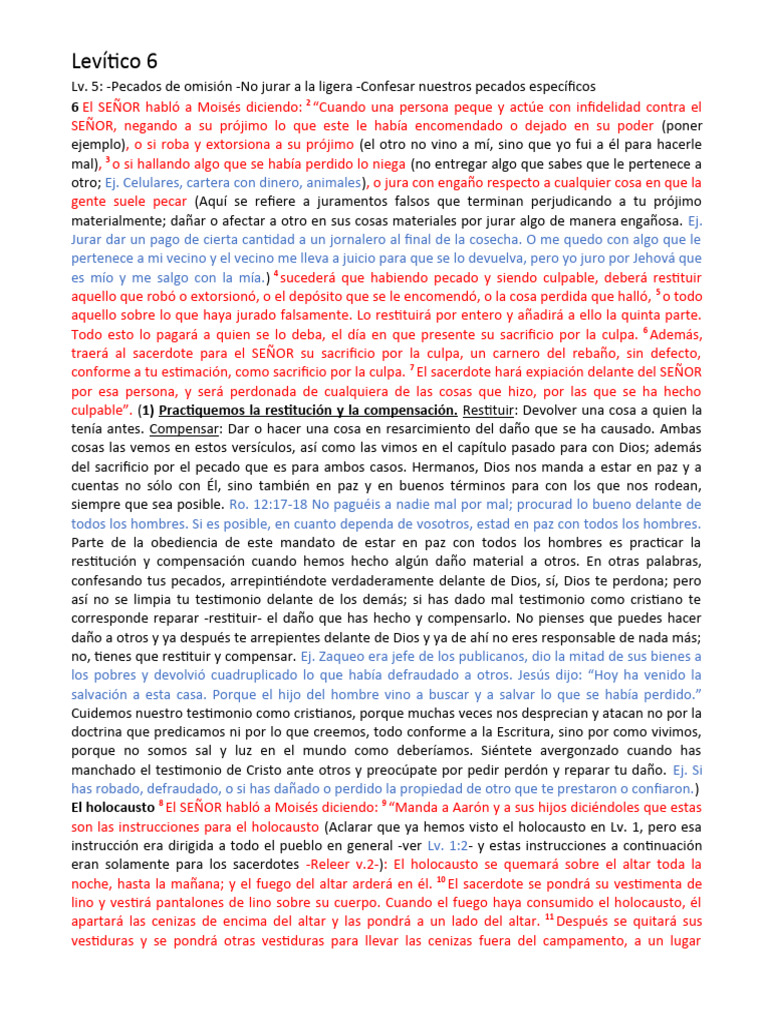 Levítico 6 | Descargar gratis PDF | Sacerdote | Cristo (título)
