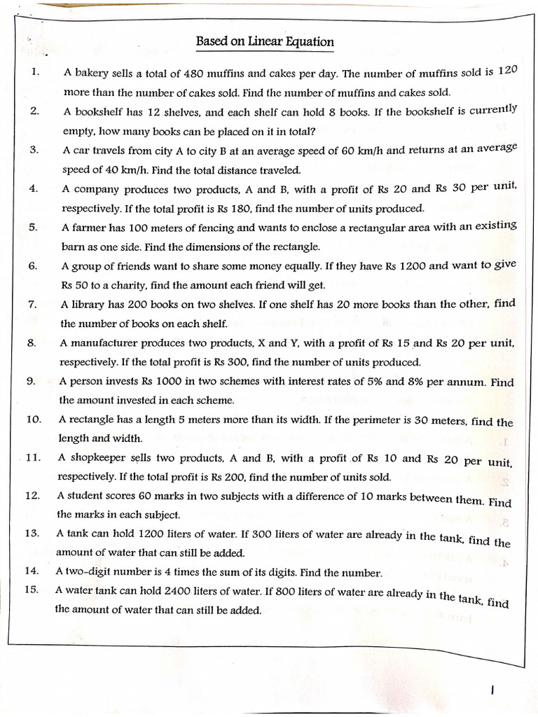 XTH Class Holiday Homework | PDF