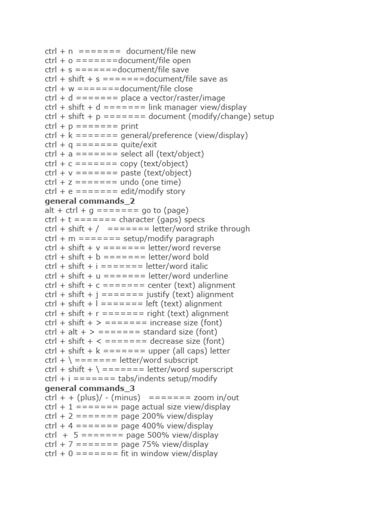 Pagemaker 7 Shortcuts | PDF | Control Key | Publishing