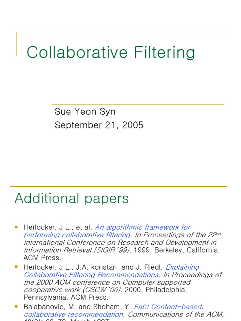 Collaborative Filtering | PDF | Accuracy And Precision | Applied Mathematics