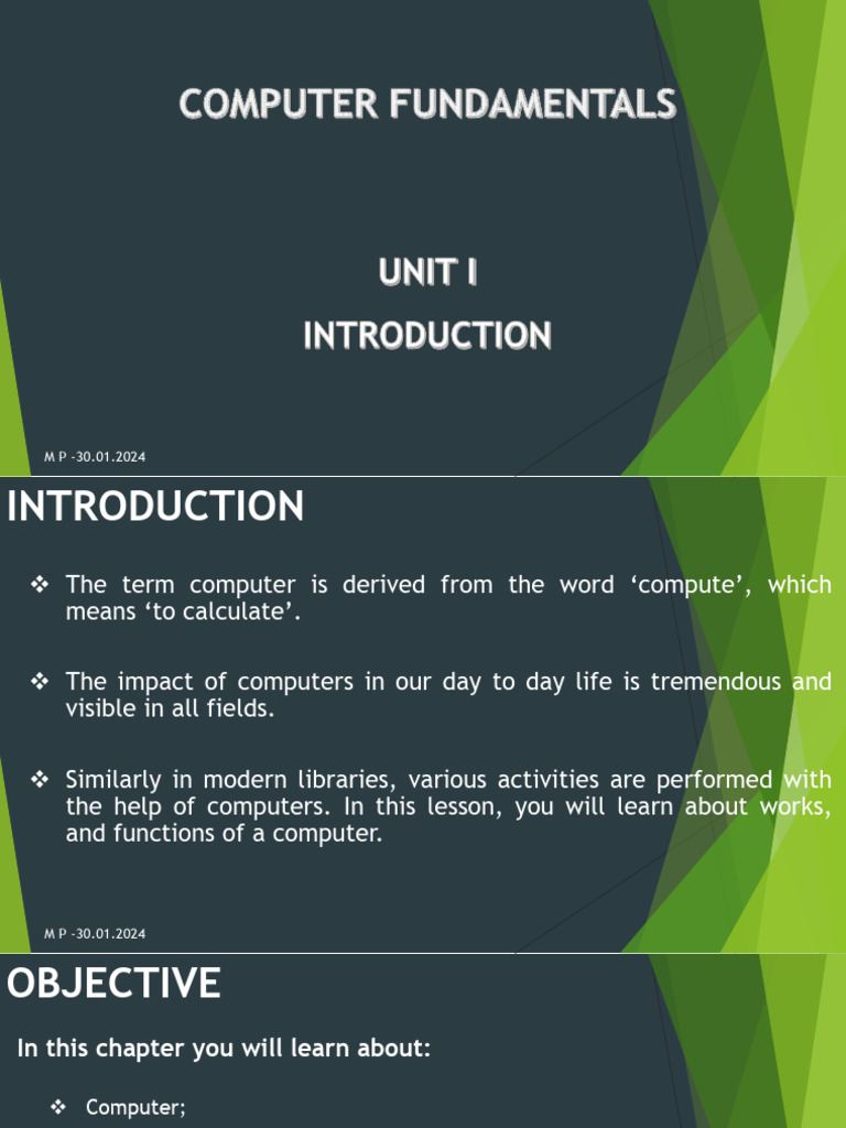 Unit I - Introduction To Computers | PDF | Input/Output | Supercomputer