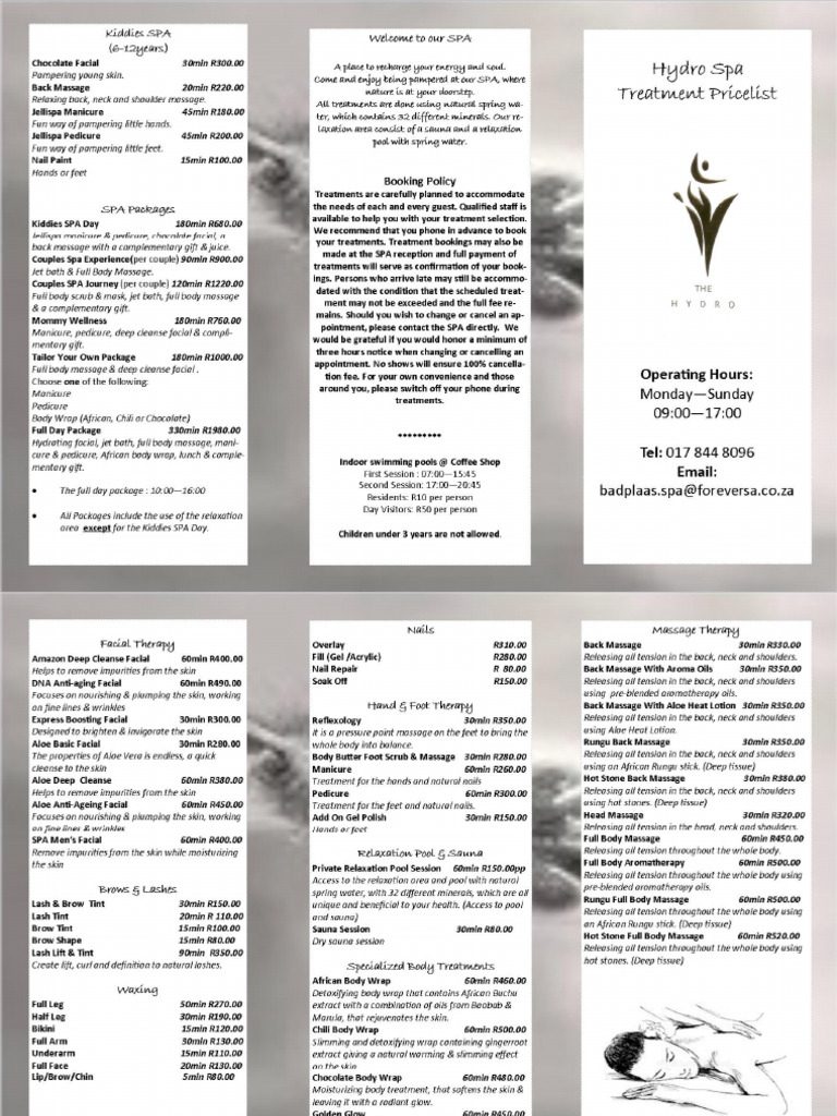 Badplaas Hydro Brochure | PDF