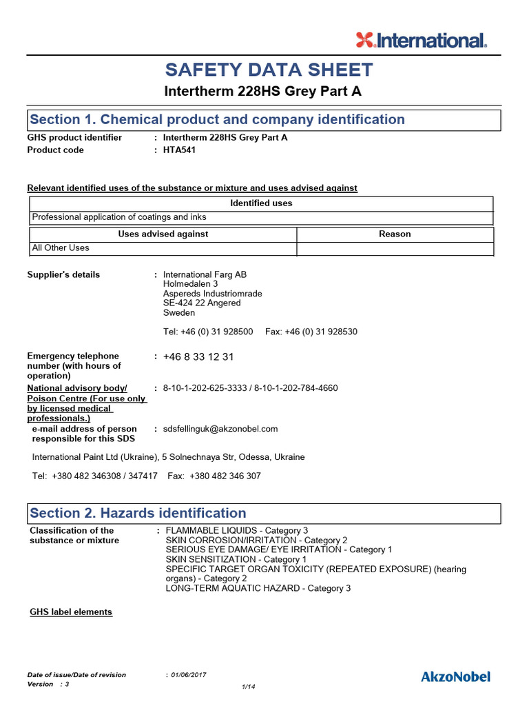 Intertherm 228 | PDF | Occupational Safety And Health | Safety