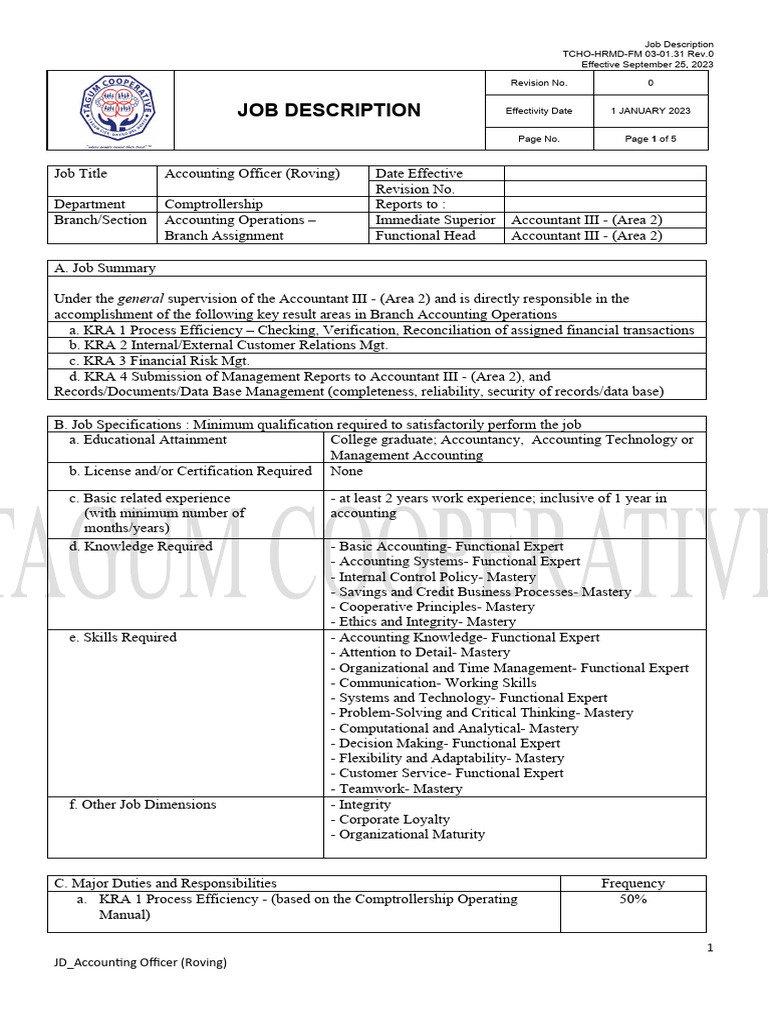 2.32 Accounting Officer (Roving) - Area 2 | PDF | Automated Teller ...