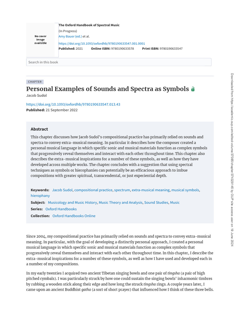 Personal Examples of Sounds and Spectra As Symbols | PDF | Resonance ...