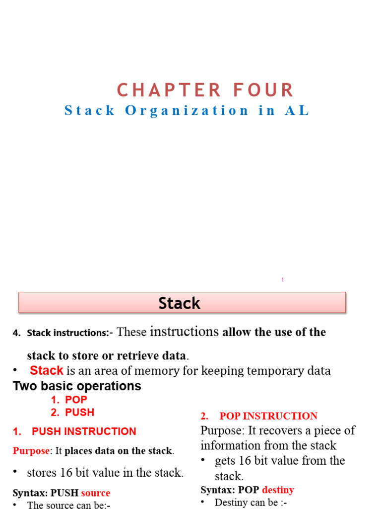Chapter 4 Stack Organization | PDF | Pointer (Computer Programming ...