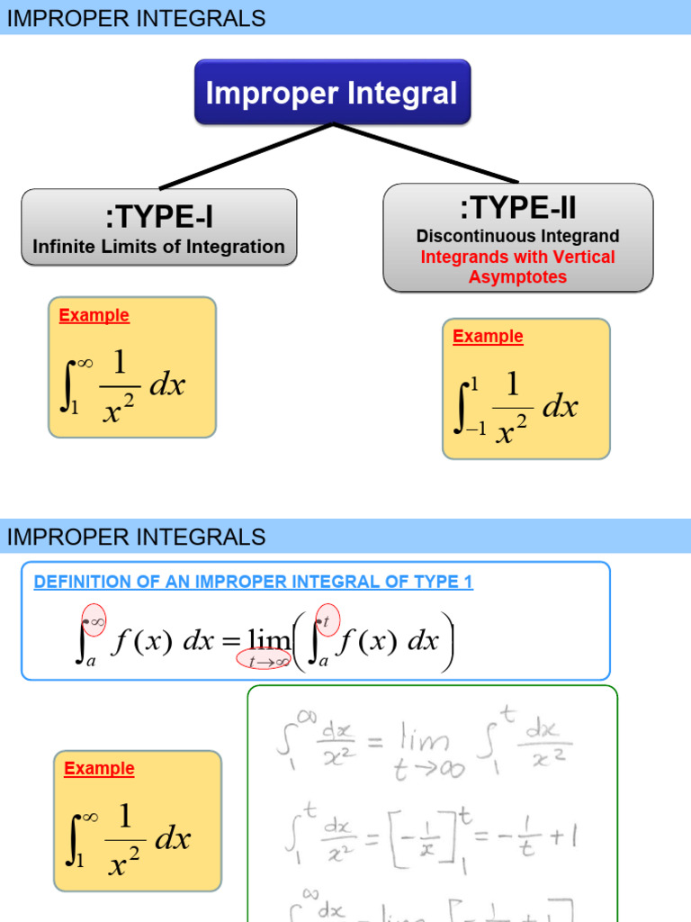 Improper Integrals Pdf Integral Mathematical Analysis