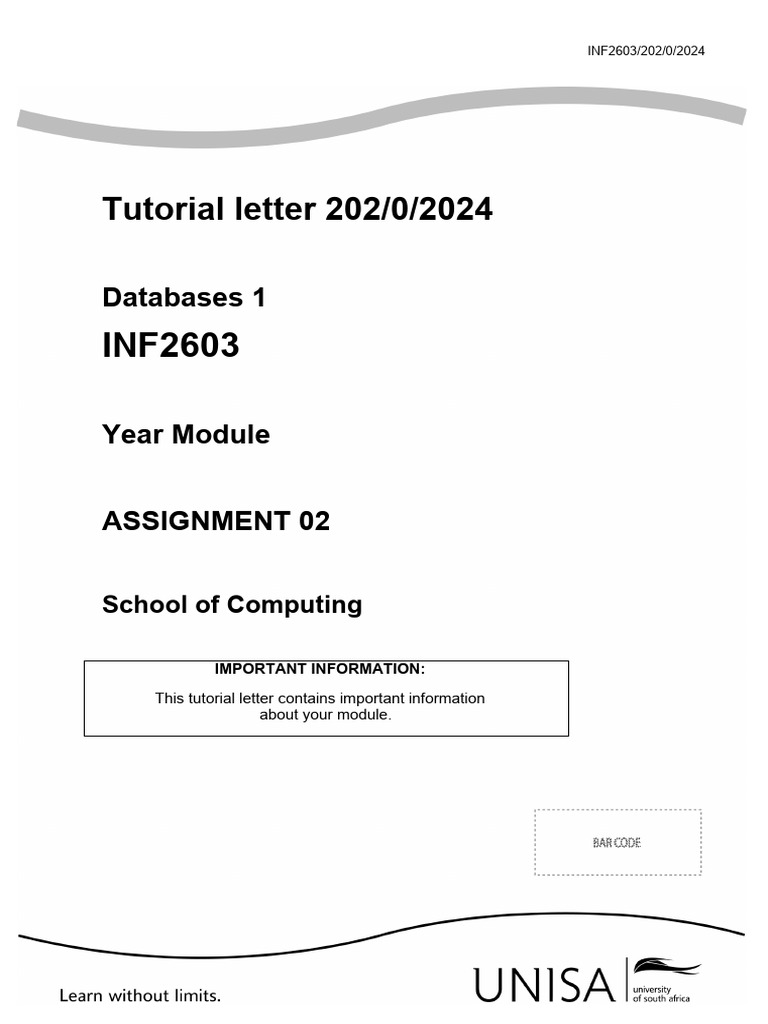 INF2603_202_2024 | PDF | Databases | Data Management INF2603_202_2024 | PDF | Databases | Data Management