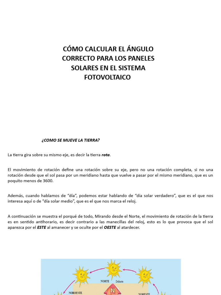11 - Ángulo Correcto para Los Paneles Solares | PDF | Invierno | Ecuador