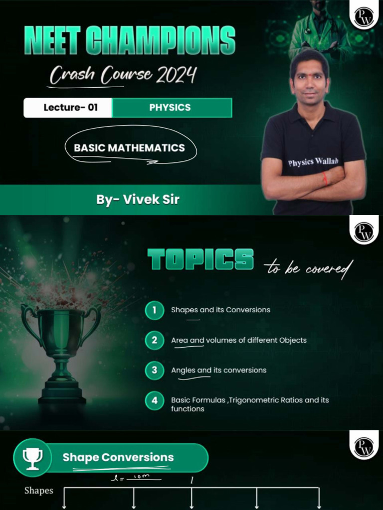 Basic Maths 01 - Class Notes - NEET Champions Crash Course 2024 - Pure ...