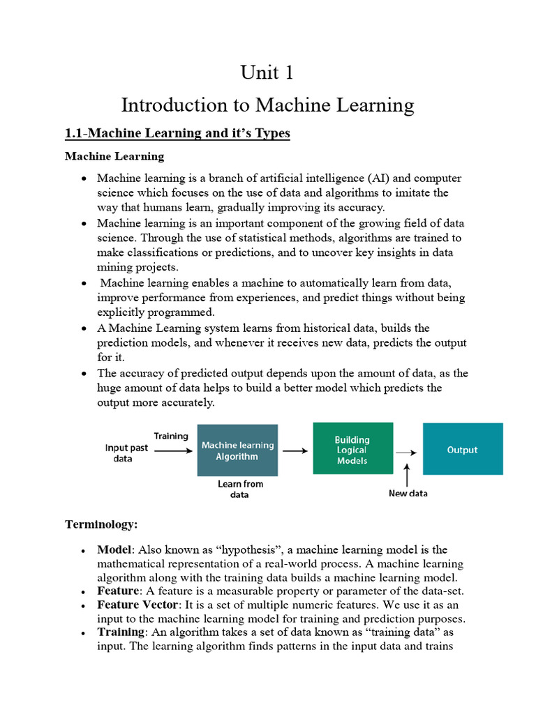 MLT Unit 1 | PDF | Machine Learning | Regression Analysis