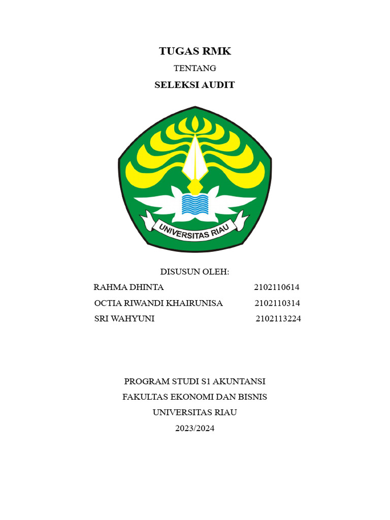 Tugas RMK Kel.10 (Seleksi Audit) | PDF
