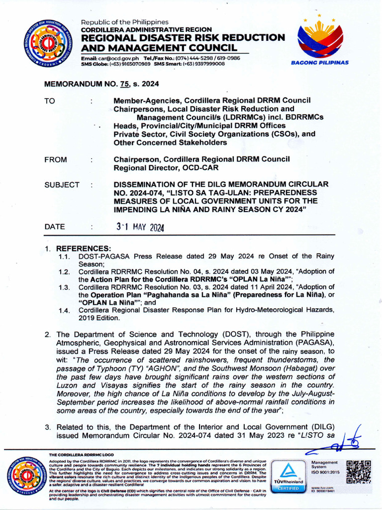 Memo No 75 S 2024 | PDF