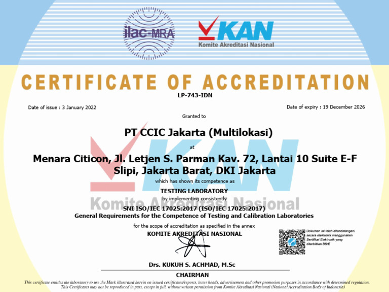 ISO/IEC 17025:2017 Accreditation Certificate | PDF