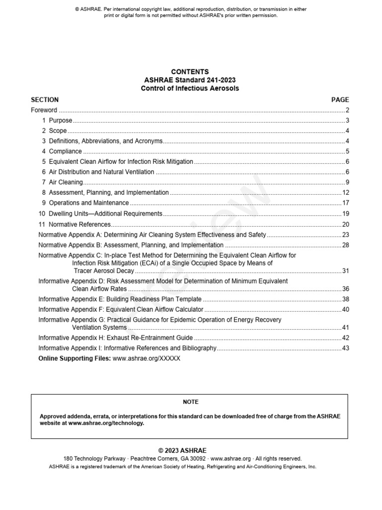 ASHRAE Standard 241-2023 | PDF | Ventilation (Architecture)