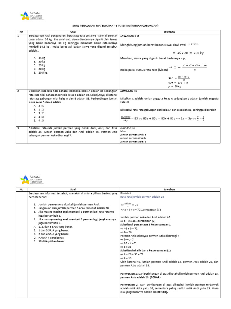 Soal Penalaran Matematika 3 - Cicil Utbk Harian | PDF