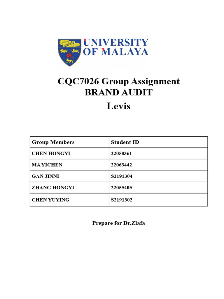 Assignment 2 - GROUP4 Levi's | PDF | Brand | Jeans