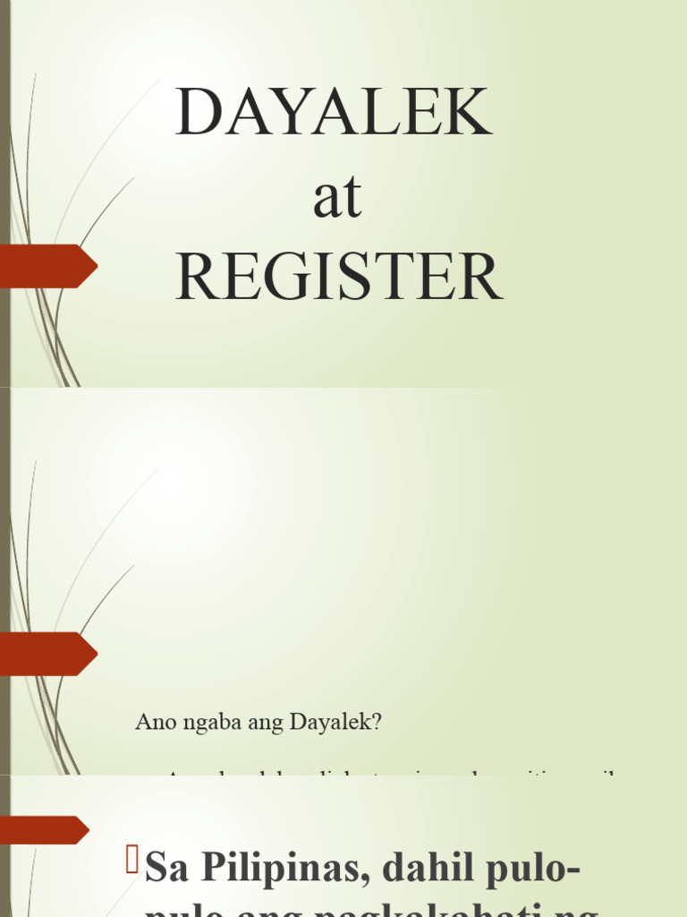 Dayalek at Register Reporting | PDF