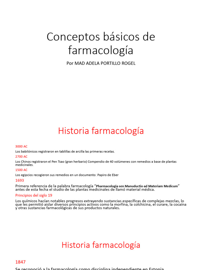 Conceptos Básicos de Farmacología | PDF | Farmacología | Medicamentos con receta