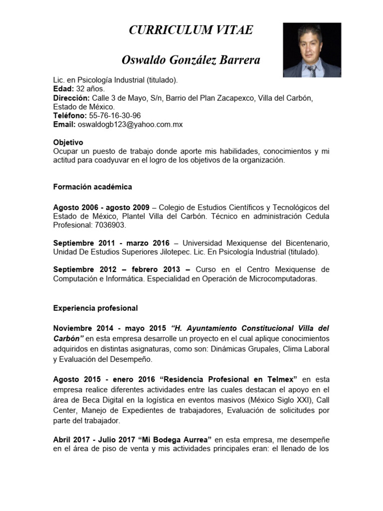 CV Oswaldo GB | PDF | Informática | Business