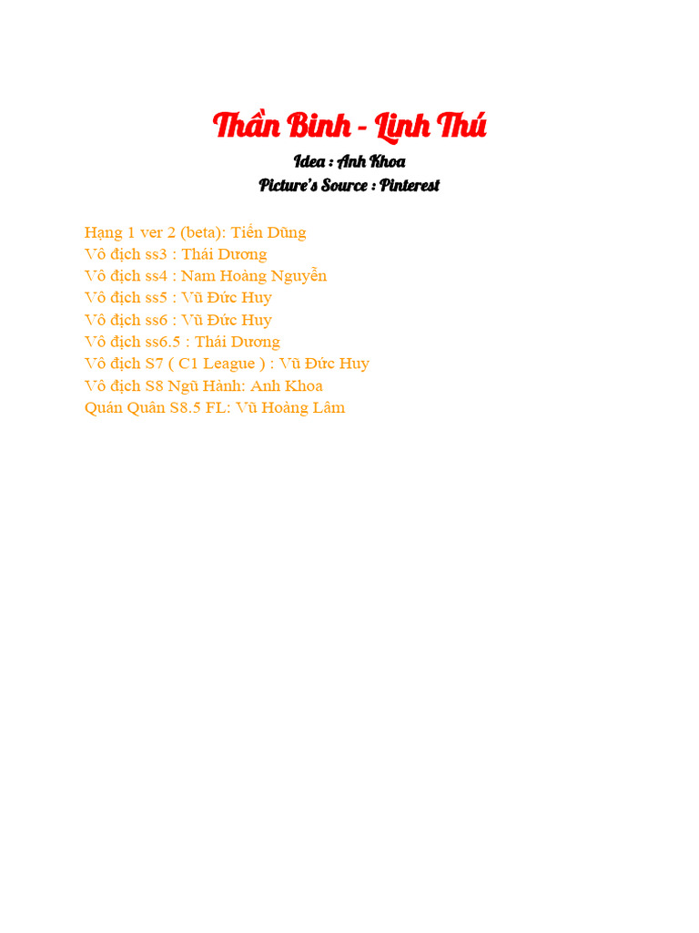 Thần Binh Linh Thú Dream League Ss7 | PDF