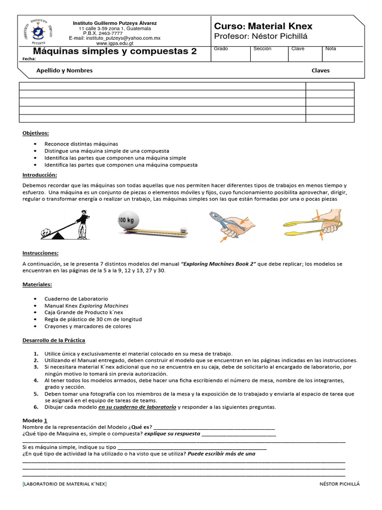 Actividad Máquinas Simples y Compuetas 2 | PDF