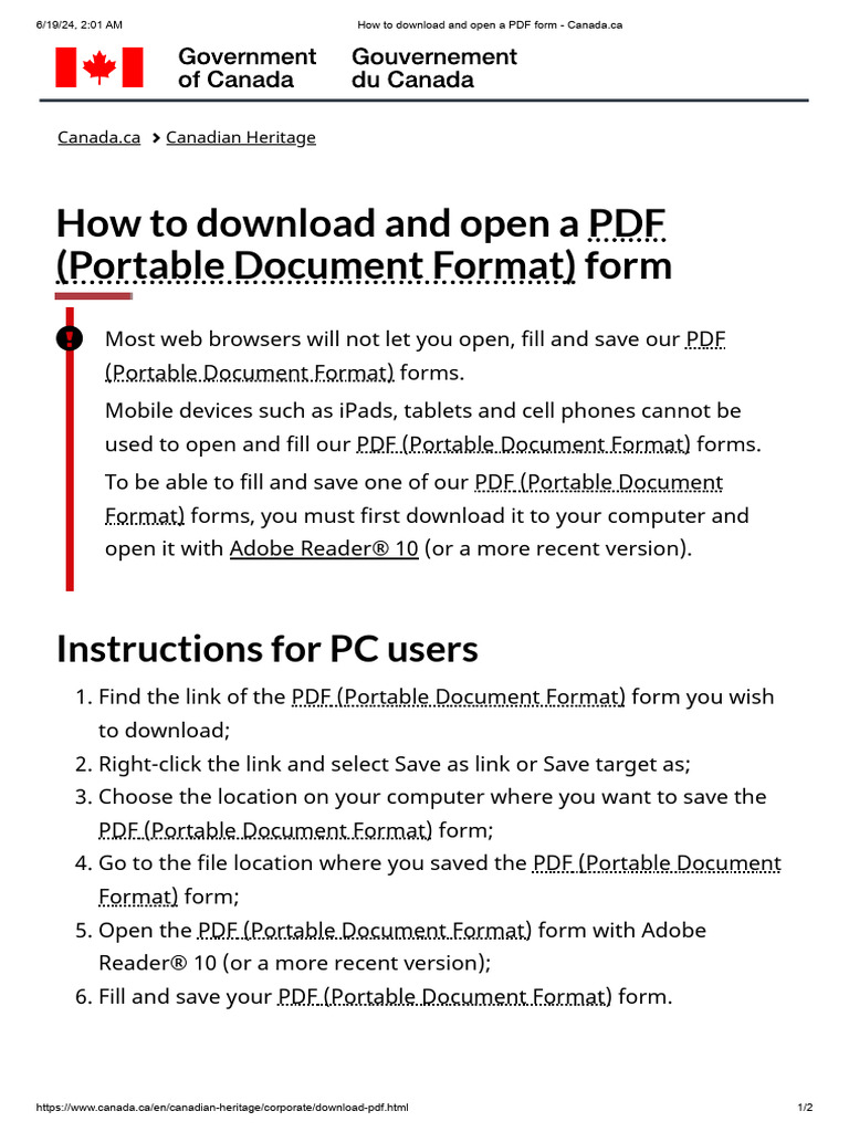 Downloading PDF Forms Guide | PDF