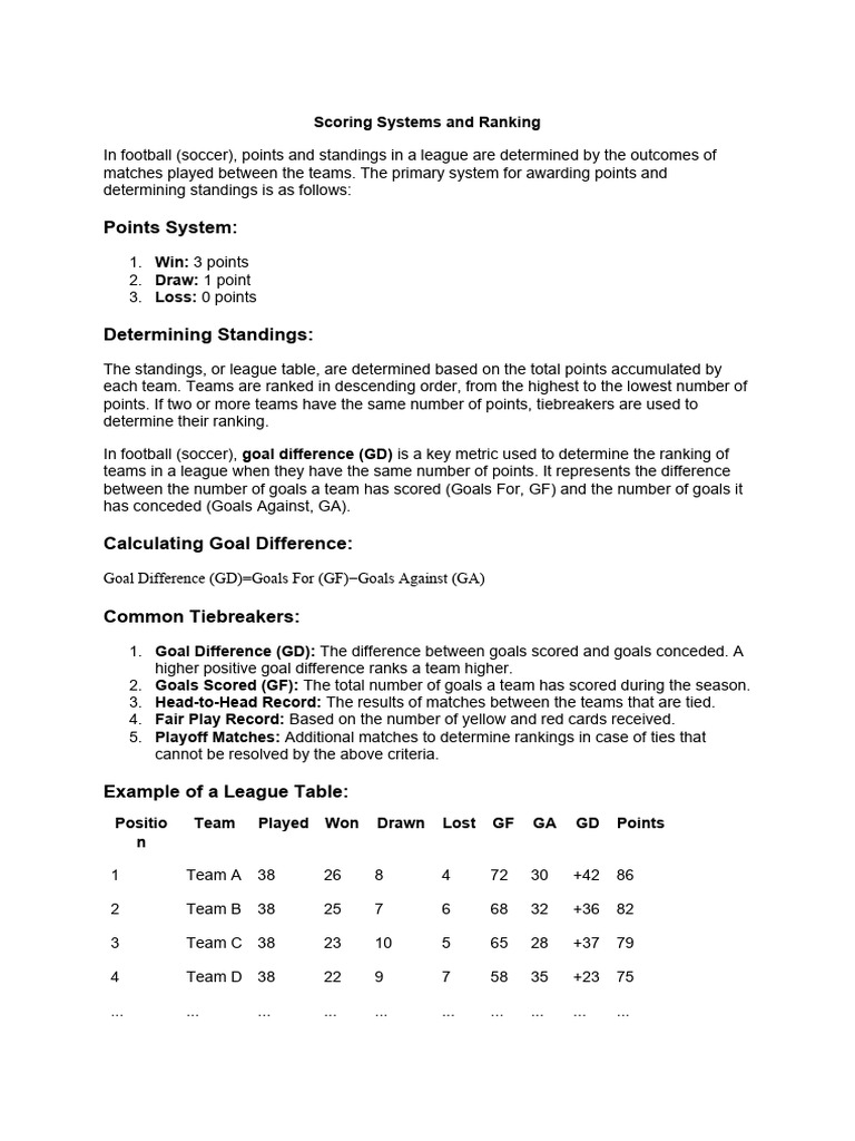 Scoring Systems and Ranking | Download Free PDF | Sports Competitions ...