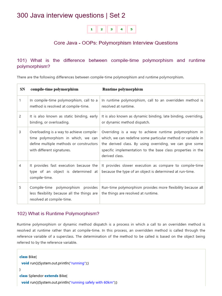 Java Interview Set 2 | PDF | Class (Computer Programming) | Method (Computer Programming)