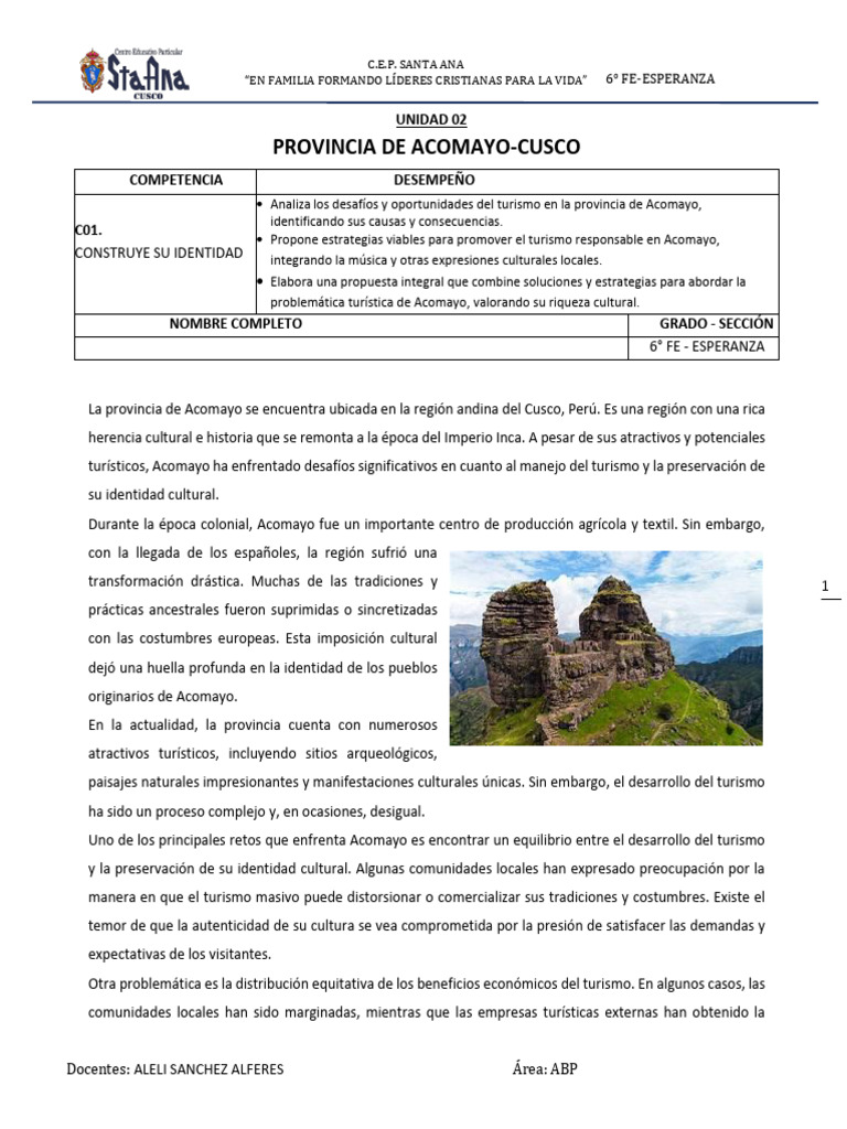 ACOMAYO | PDF | Turismo | Imperio Inca