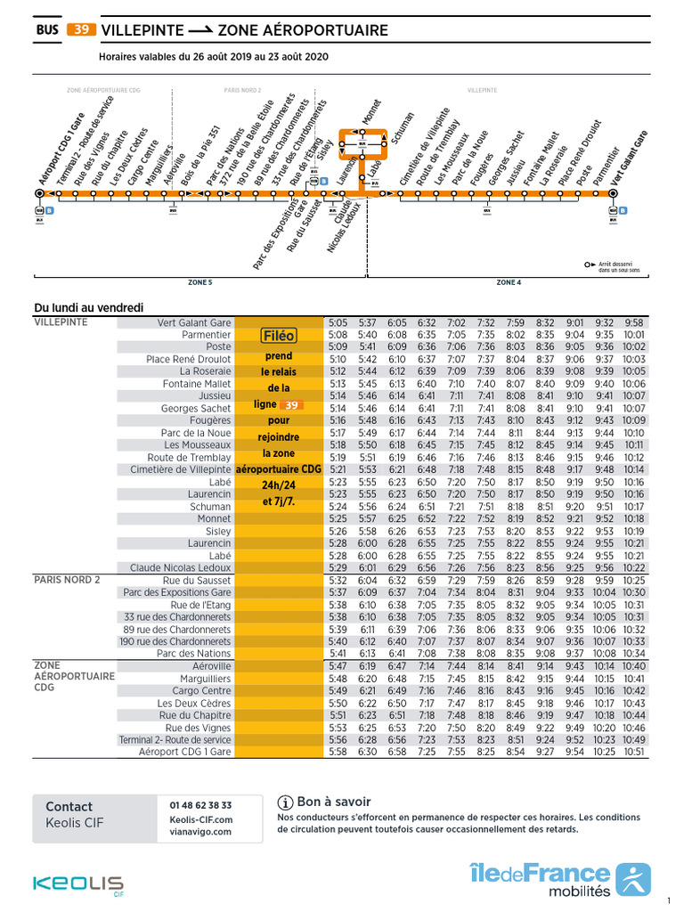 Horaires de bus vers Aéroport CDG | PDF