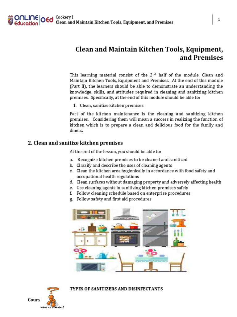 Kitchen Cleaning and Safety Guide | PDF | Disinfectant | First Aid