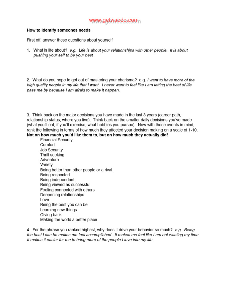 Identifying Needs | PDF