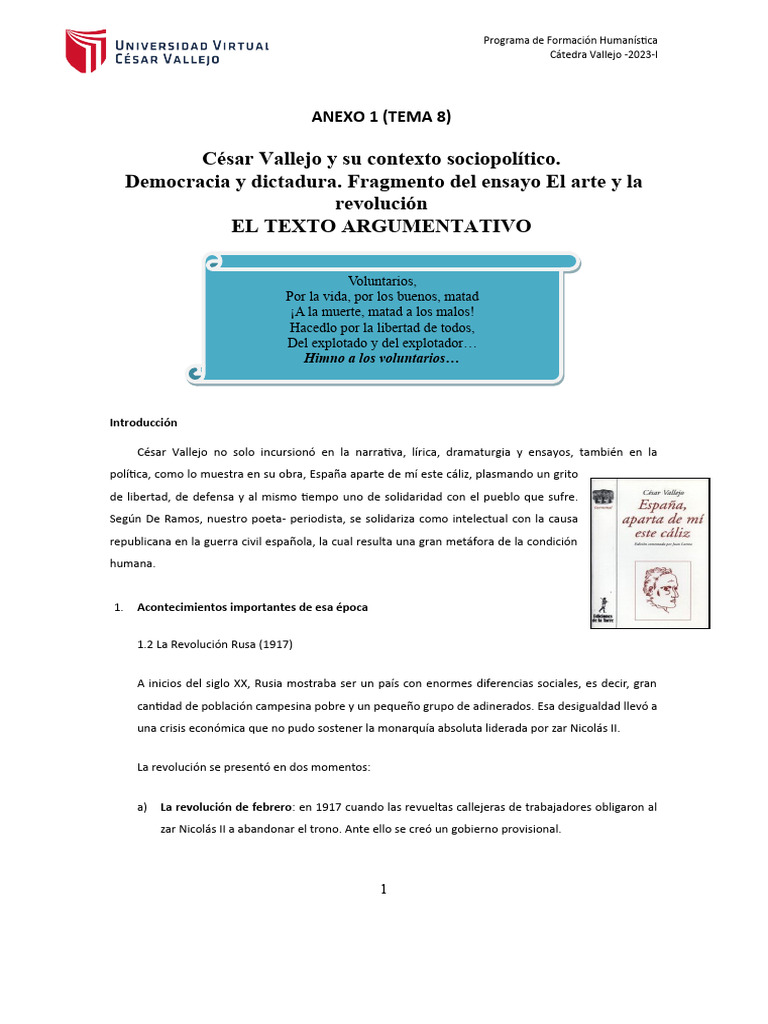 Anexo 8 - Material Complementario-S8 | PDF | revolución rusa | guerra civil Española