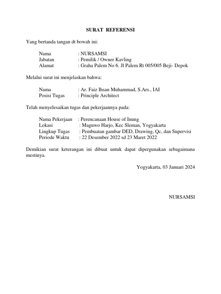 Surat Referensi | PDF