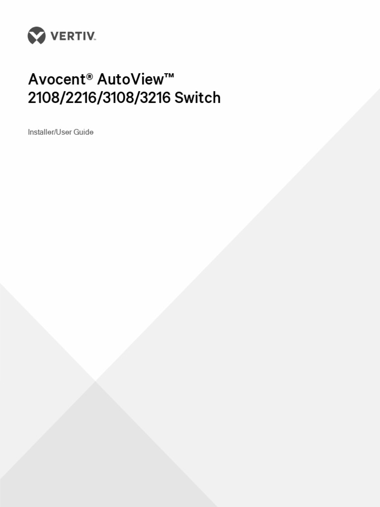 Avocent AutoView AV2108 - AV2216 - AV3108 - AV3216 InstallerUser Manual ...