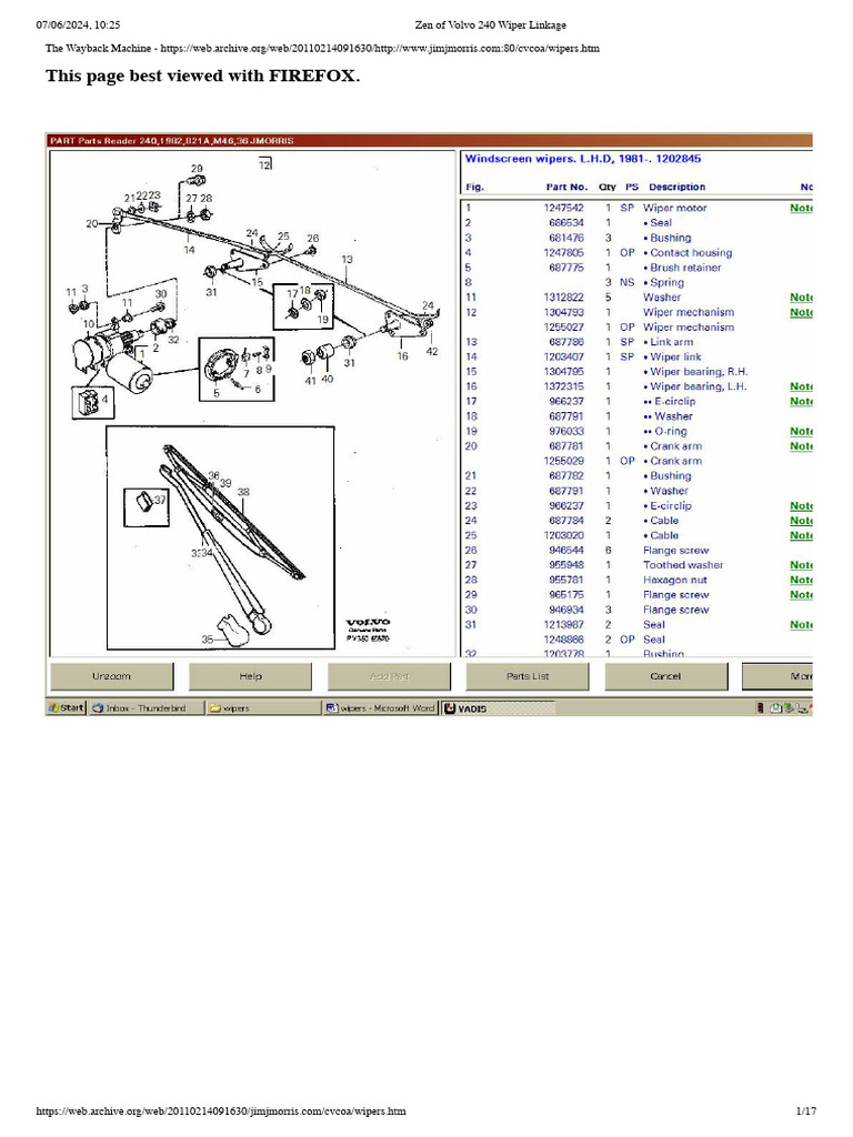 Zen of Volvo 240 Wiper Linkage | PDF | Duct (Flow) | Screw