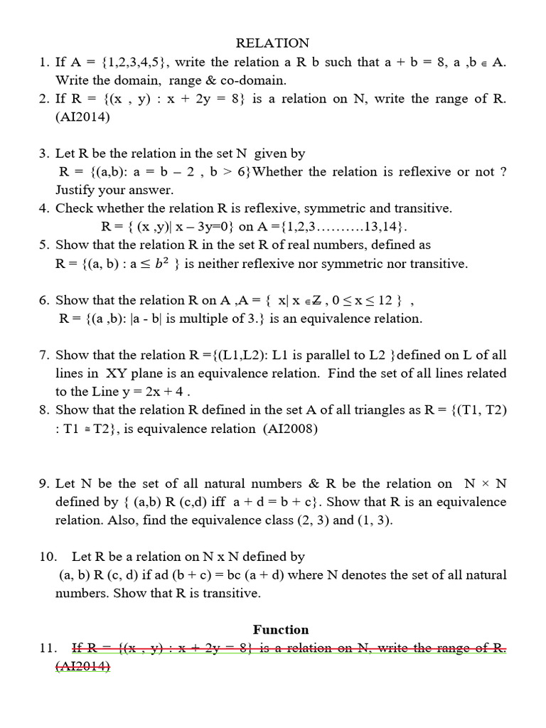 Relation | PDF | Function (Mathematics) | Mathematical Logic