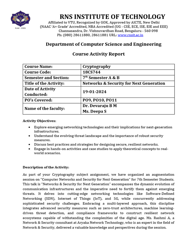 Cryptography Activity Report | PDF | Computer Security | Security