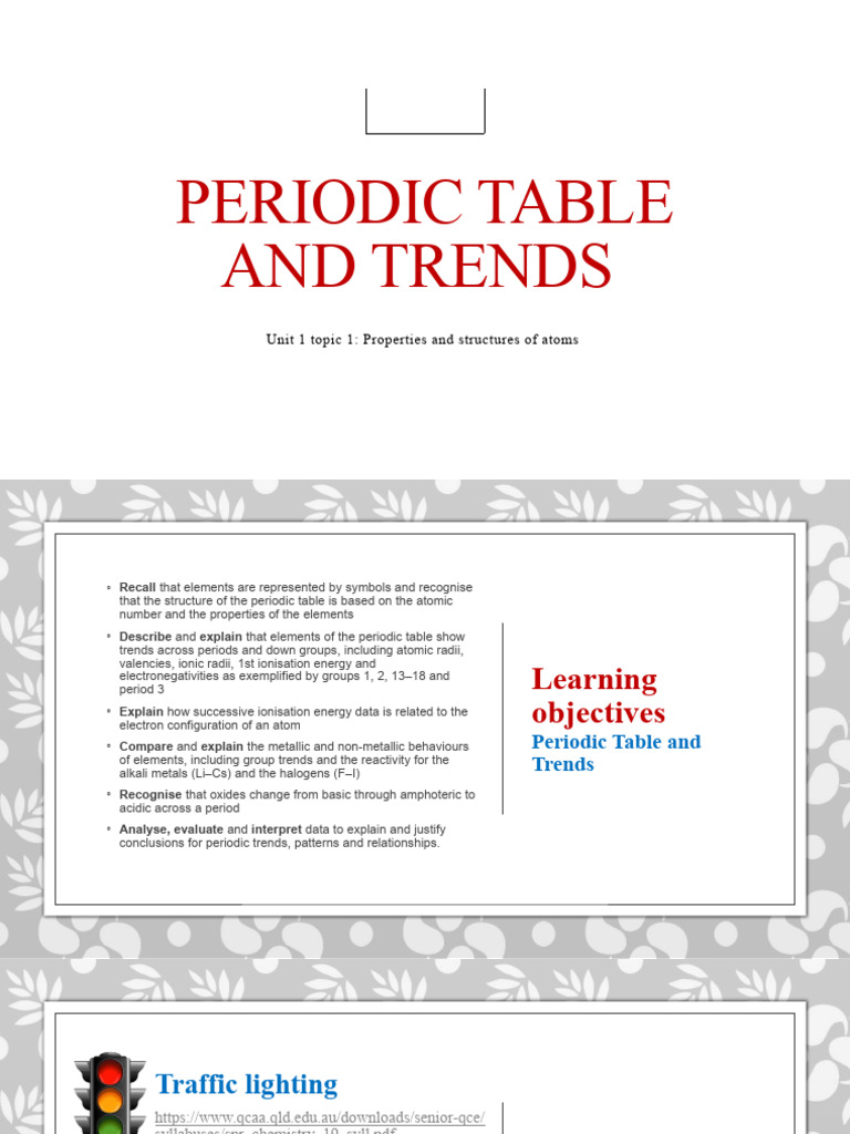 Periodic Table and Trends Week 9 | PDF | Periodic Table | Ion