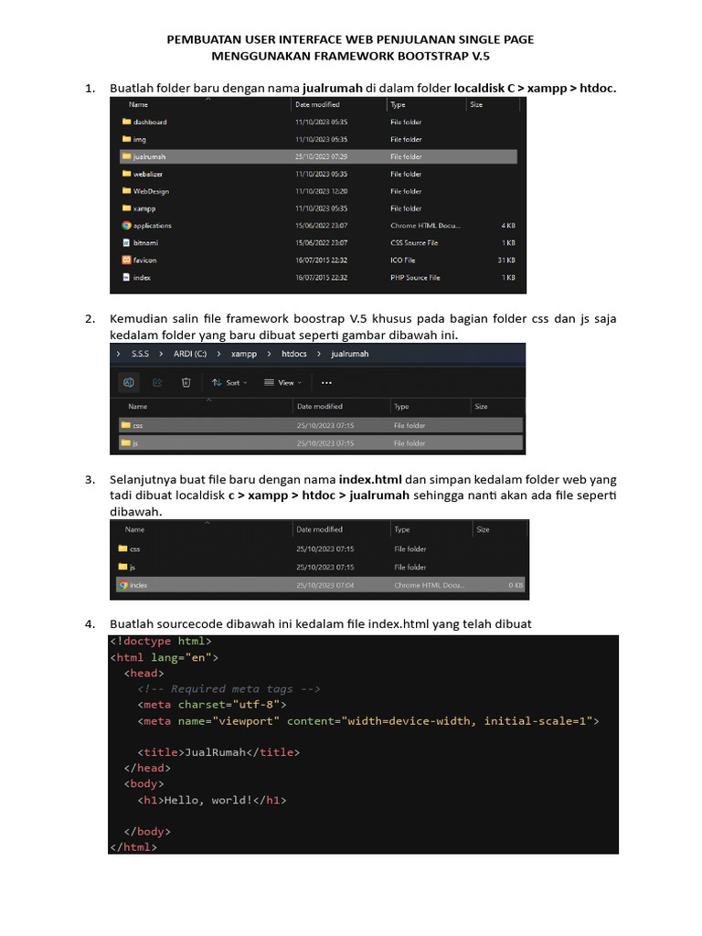 MODUL 1 - MEMBUAT WEB DENGAN FRAMEWORK BOOTSTRAP | PDF