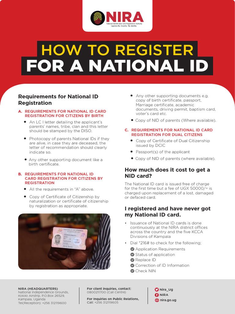 A2 Poster How to Register for a National ID 1 | Download Free PDF | Identity Document | Birth ...