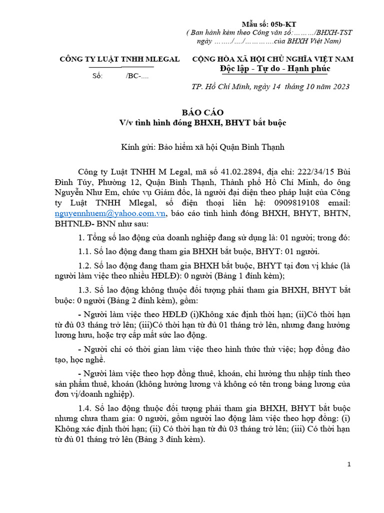 Mau 05b KT BHXH | PDF