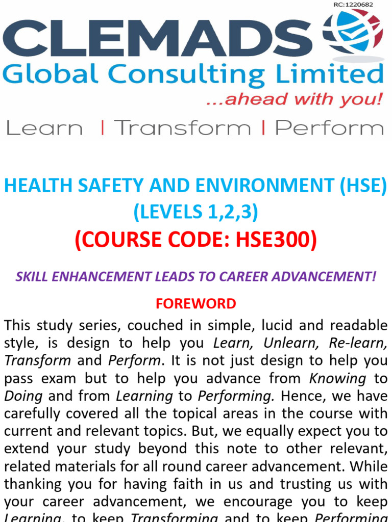 HSE LEVELS 1, 2, 3 | PDF | Personal Protective Equipment | Risk