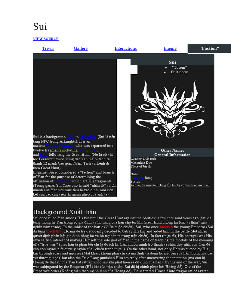 Background Xuất thân: Enemy Interactions Gallery Trivia | PDF