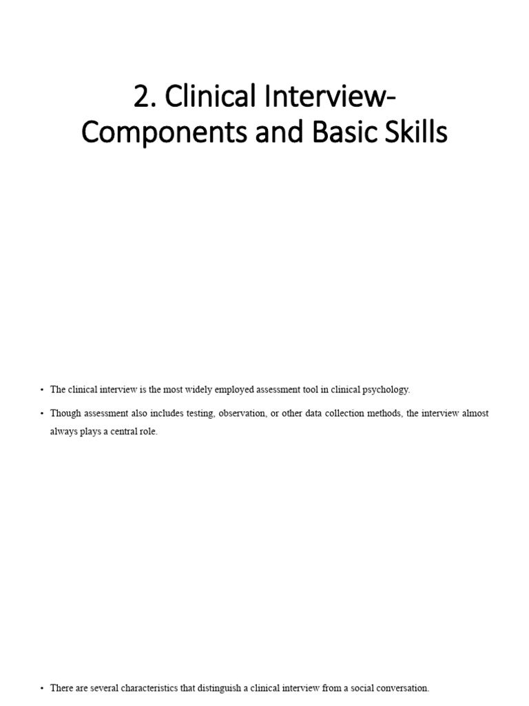 Types of Clinical Interviews Explained | PDF | Psychotherapy | Clinical ...