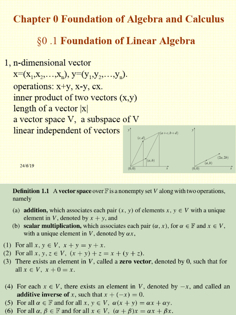 Linear Algebra and Calculus Foundations | PDF | Matrix (Mathematics ...