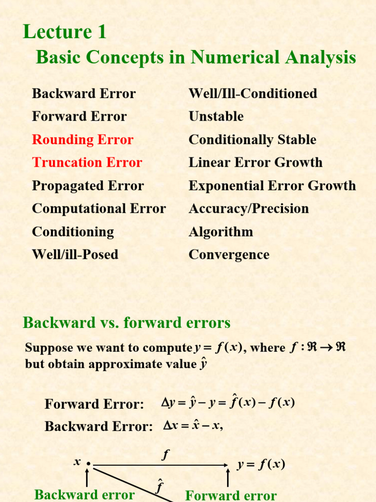 Numerical Analysis: Error Concepts | PDF | Computational Science | Algorithms And Data Structures