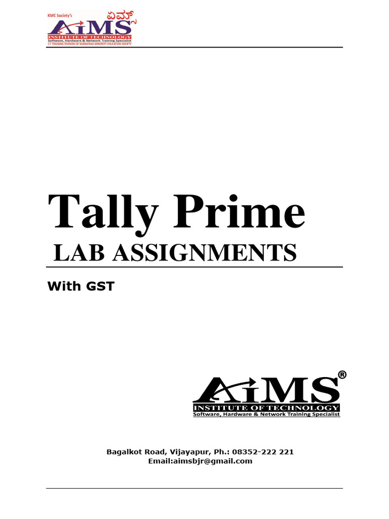 Tally Prime: Lab Assignments | PDF | Debits And Credits | Expense